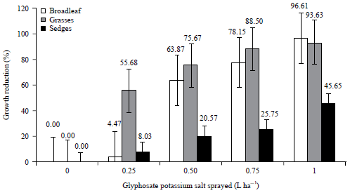 Glyphosate Potassium Salt Dosage Efficacy to Weed Control in Guava Plants